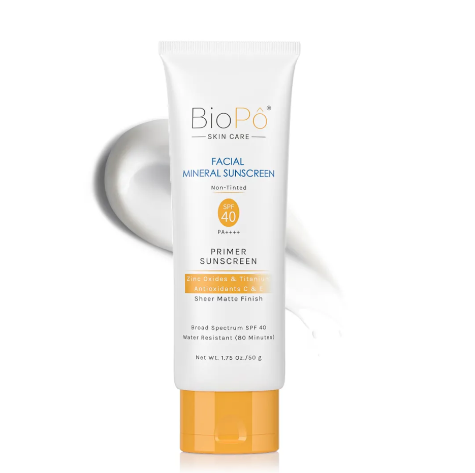 Bio Po Facial Mineral Sunscreen SPF40 Non-Tinted Sheer Matte finish 50ml