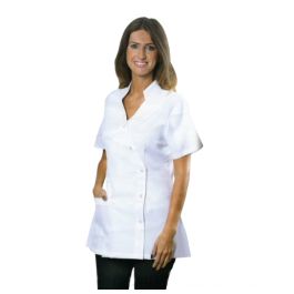 Tech Spa Jacket Snap Closure Large White