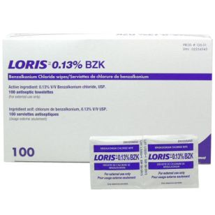 Benzalkonium Chloride Antiseptic Wipes (100/Box)