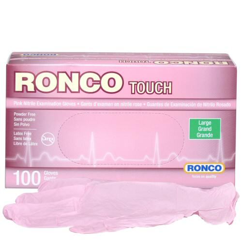 Ronco Nitrile Disposable Gloves Pink (Powder Free) Large (100/Box)