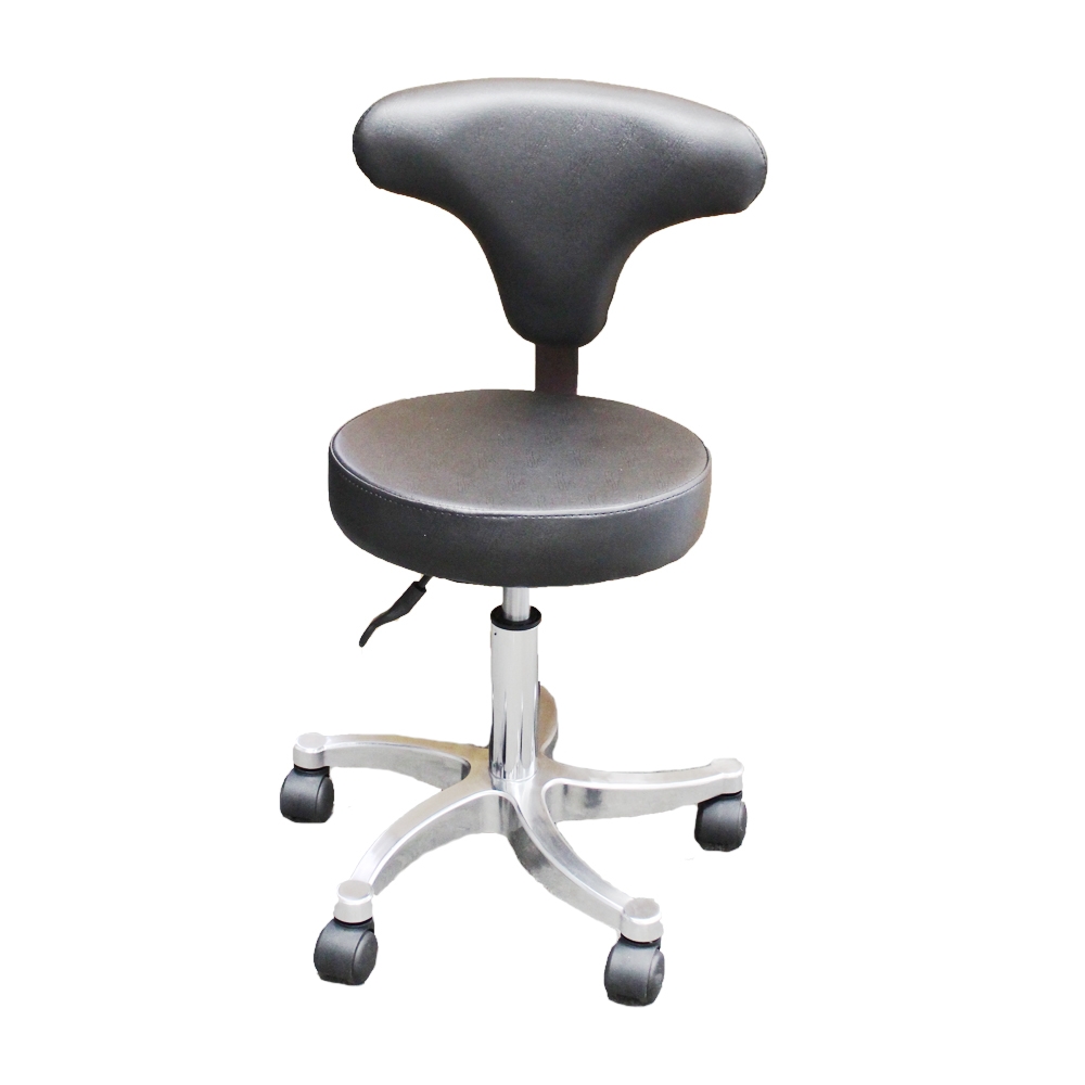 Black Gas-Lift Stool w Adjustable Back Support